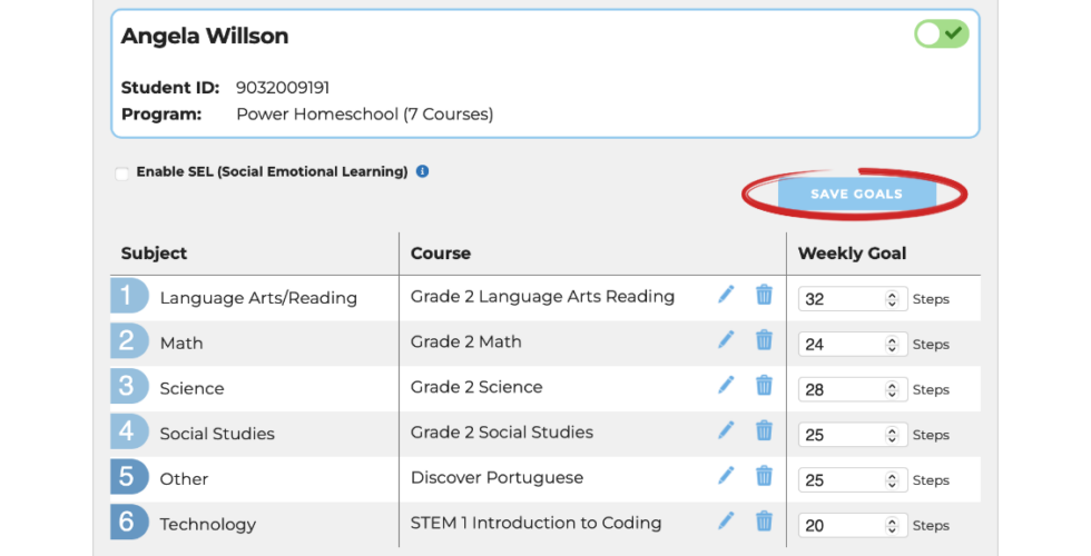 Changing the Weekly Goal | Power Homeschool