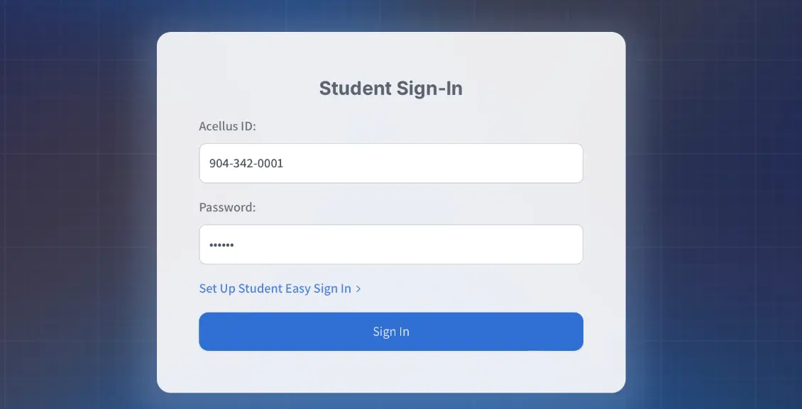 Signing into the Student Account | Power Homeschool